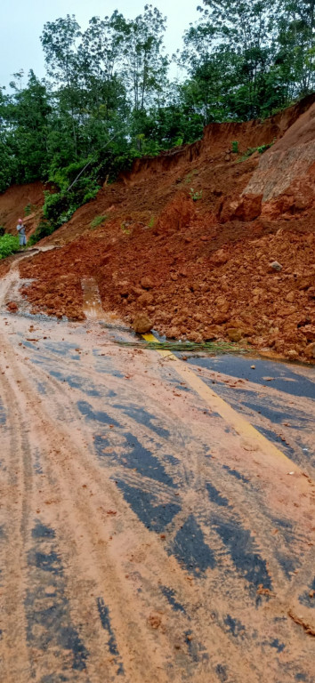Tanah Longsor di Jalan Raya Lb Durian - Desa Batu Beriang di Tebing ...